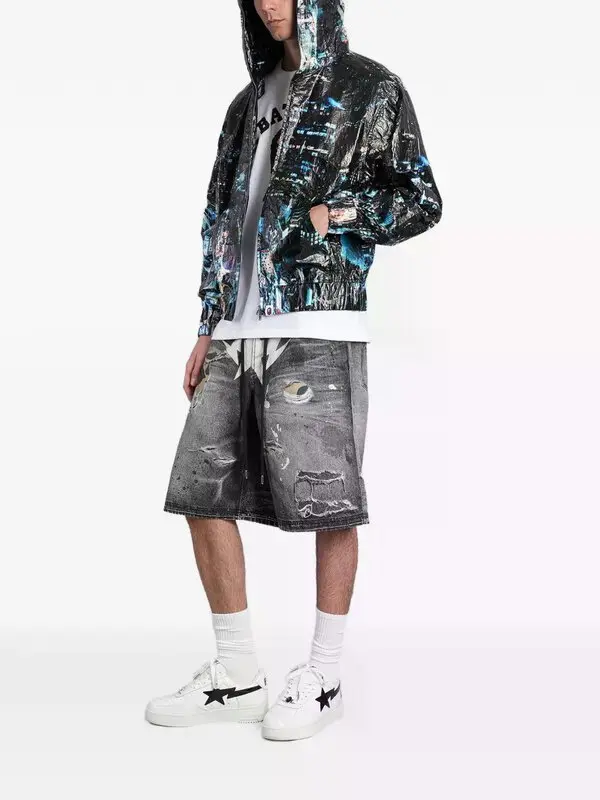 A BATHING APE All-over Print Zip-up Hooded Jacket
