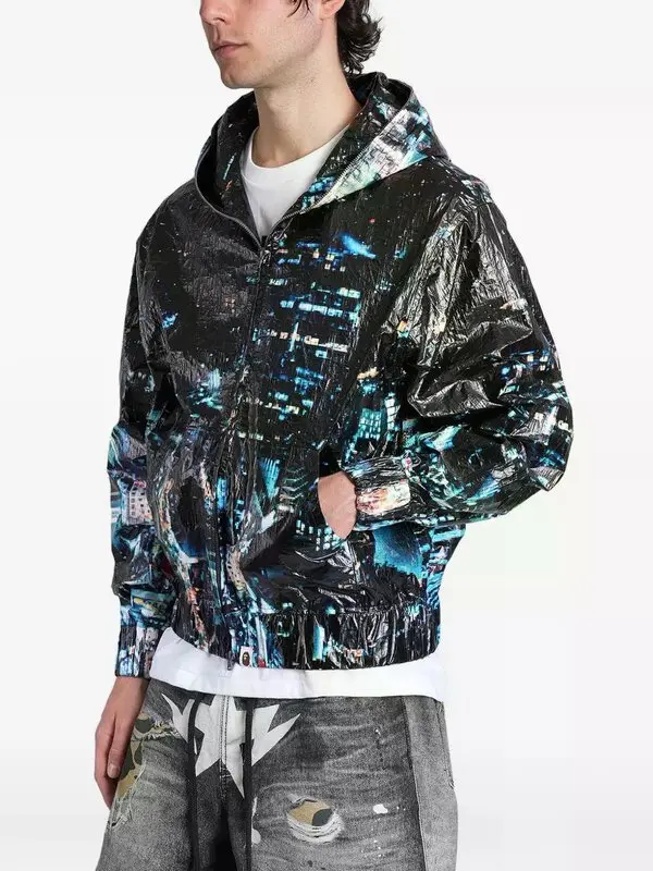 A BATHING APE All-over Print Zip-up Hooded Jacket