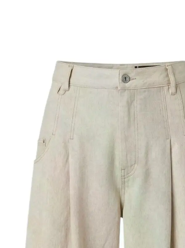 Jacquemus Light Beige Pleated Wide-leg Jeans