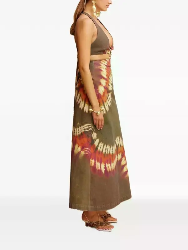 ALEMAIS Tie-dye Cut-out Midi Dress