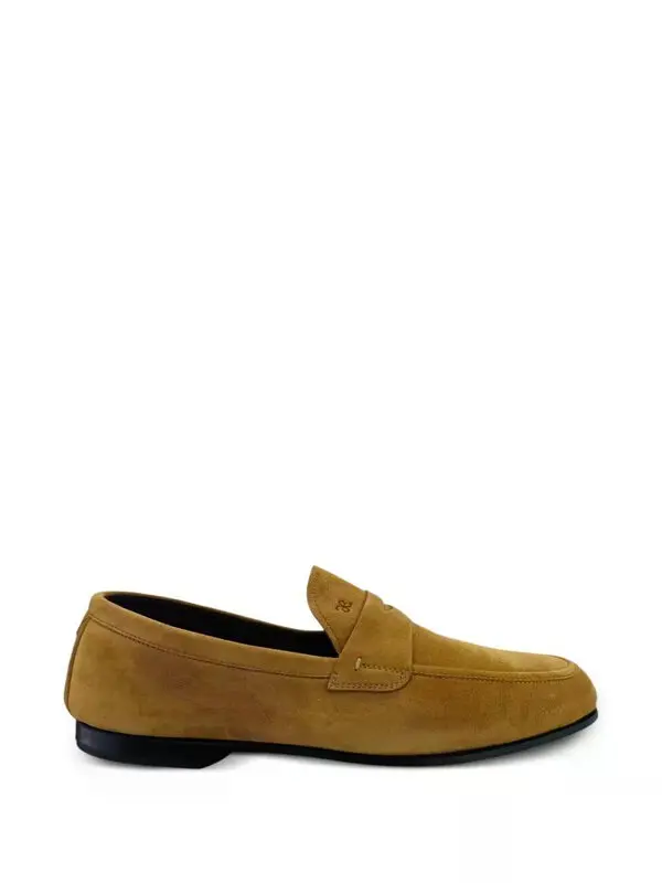 FABI Logo-embroidered Suede Penny Loafers