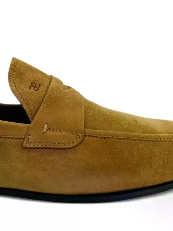 FABI Logo-embroidered Suede Penny Loafers