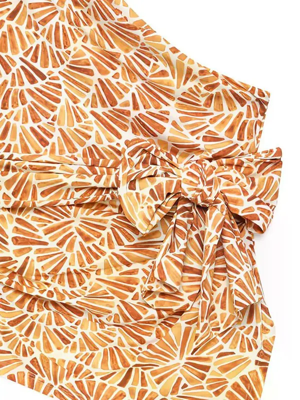 Malìparmi One-shoulder Shell Print Top With Waist Tie