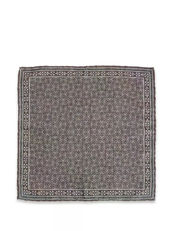 AL DUCA D’AOSTA 1902 Patterned Pocket Square - Brown