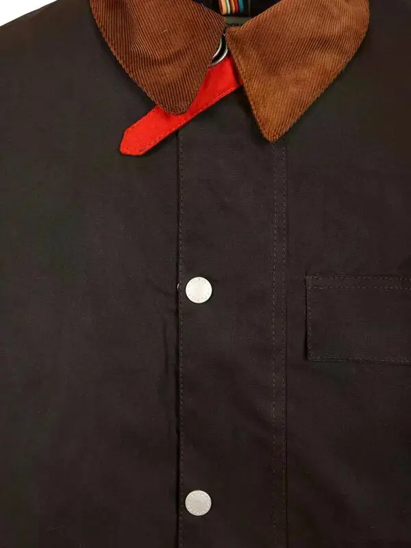 Barbour X Paul Smith Corduroy-collar Waxed-cotton Coat