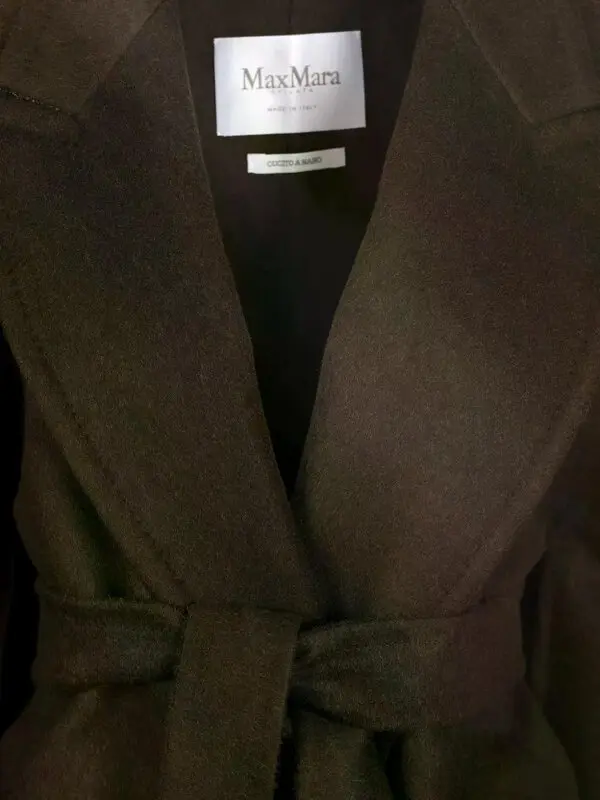 Max Mara Belted Camel Wool Coat - Green