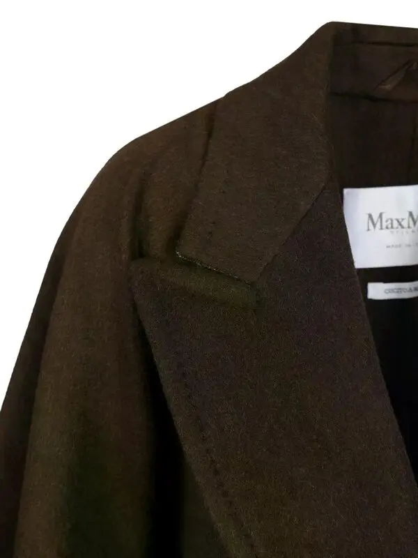 Max Mara Belted Camel Wool Coat - Green