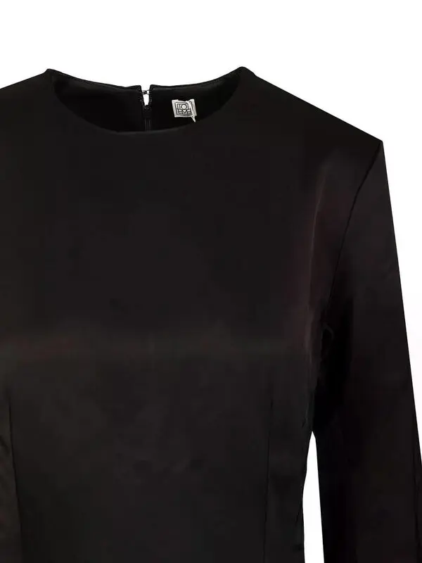 TOTEME Long-sleeve Round Neck Dress - Black