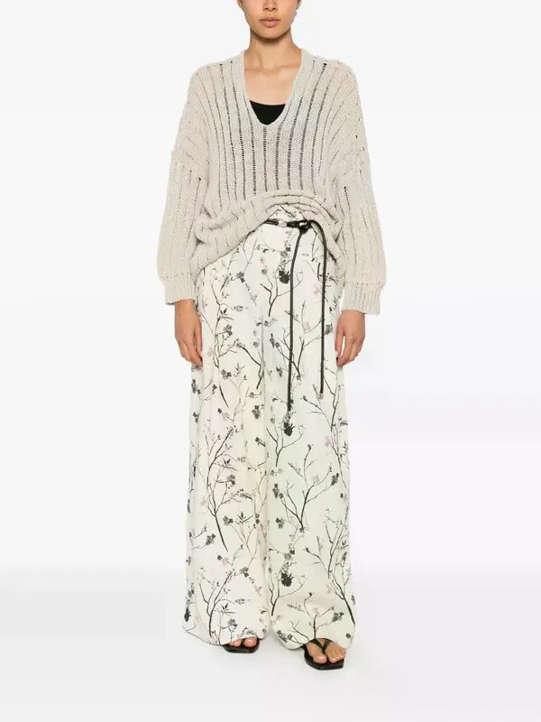 Fedeli Open-knit V-neck Sweater