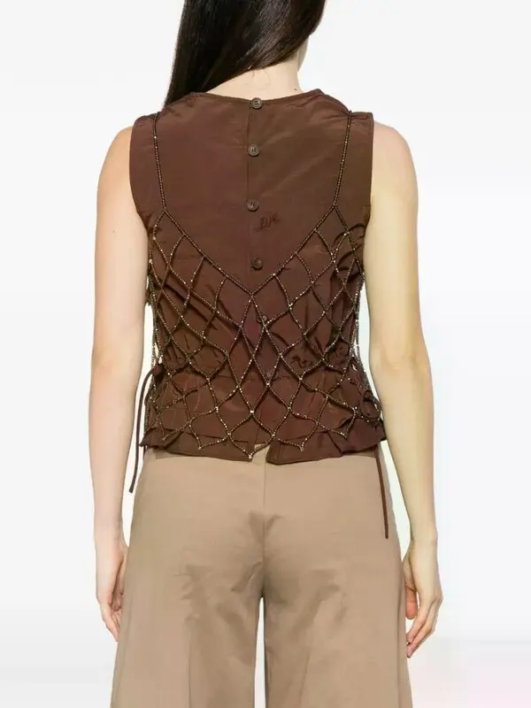PANICALE Sleeveless Bead-embellished Top