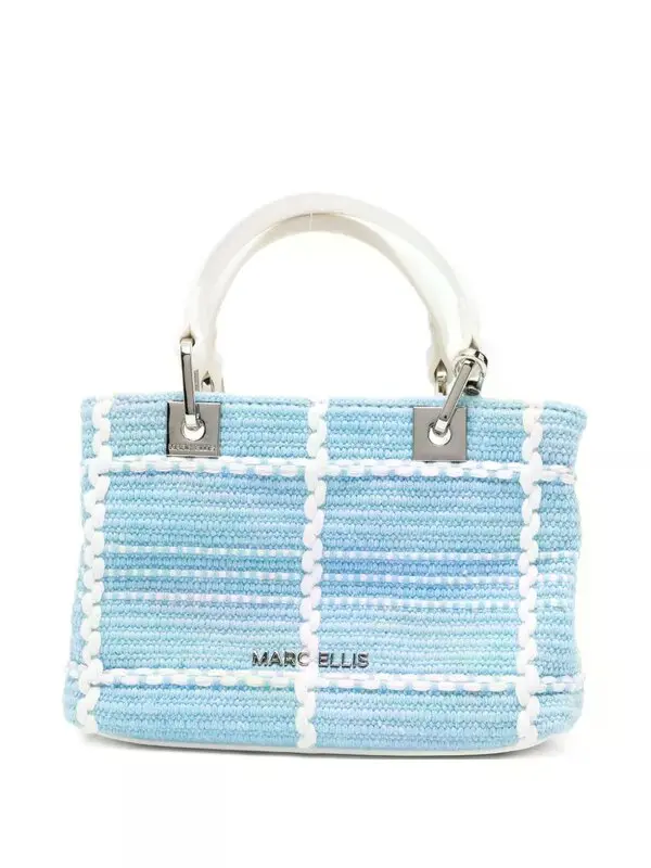 MARC ELLIS Check-pattern Woven Tote Bag