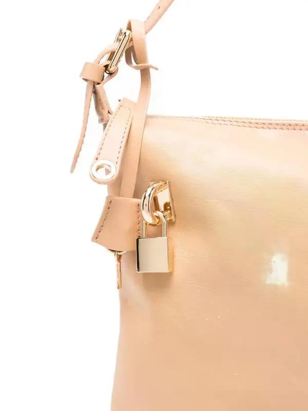 MARC ELLIS Nevada Shoulder Bag With Padlock Detail - Neutrals