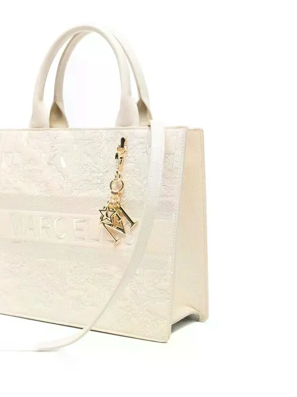 MARC ELLIS Logo Embroidered Jacquard Shoulder Bag