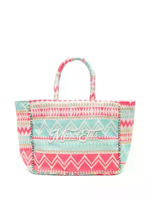 MARC ELLIS Geometric Pattern Bead-embellished Shoulder Bag