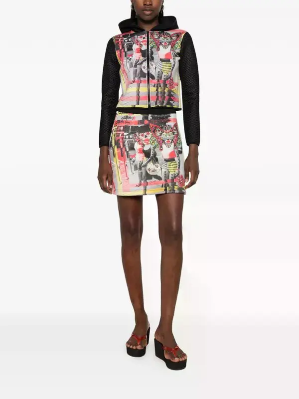 The Artistylist Graphic-print Silk Mini Skirt