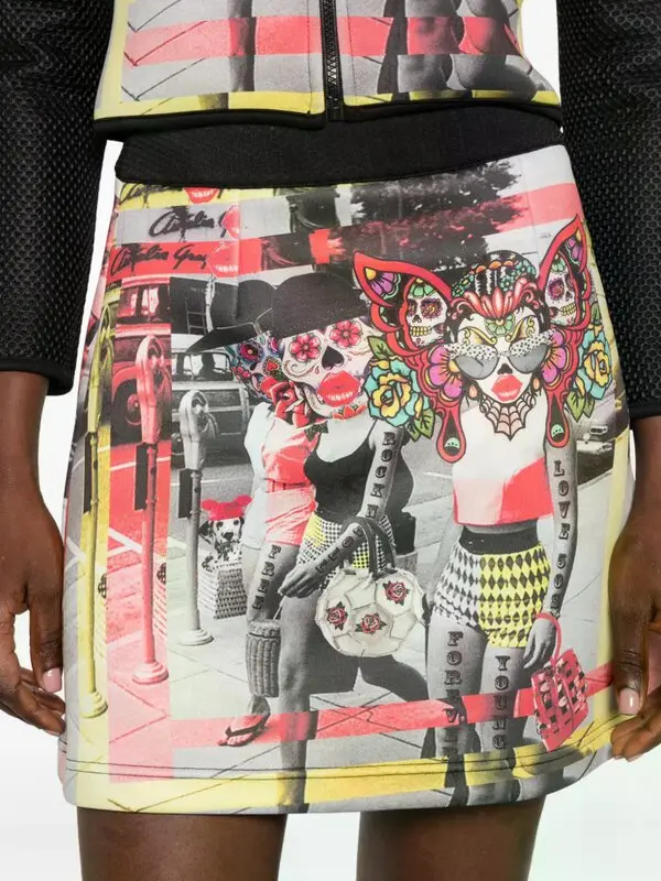 The Artistylist Graphic-print Silk Mini Skirt