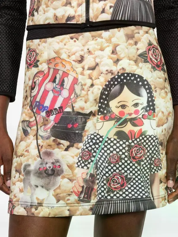 The Artistylist A-line Mini Skirt With Popcorn Print