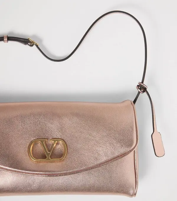 Valentino Garavani Small Metallic Leather Shoulder Bag - Gold