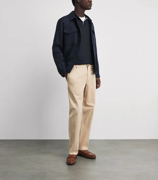 Paul & Shark Silk-cotton Open-collar Polo Shirt