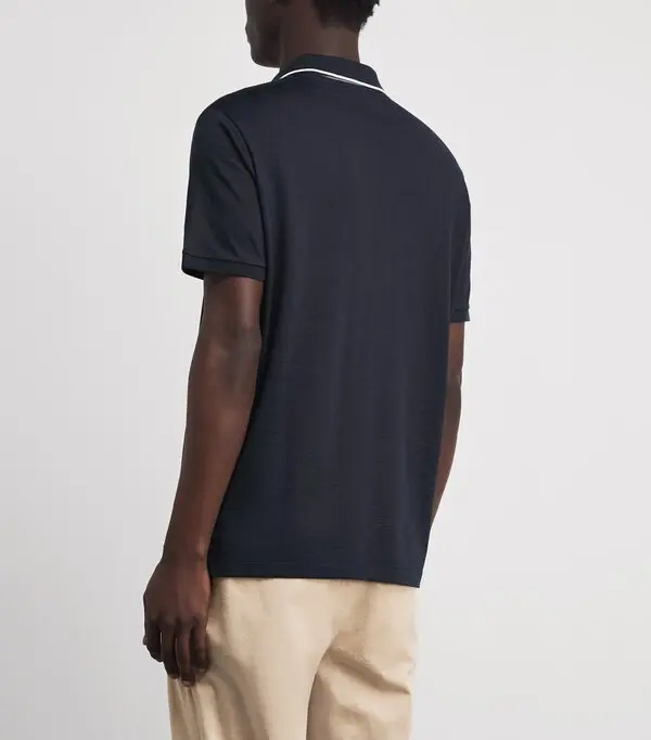 Paul & Shark Silk-cotton Open-collar Polo Shirt