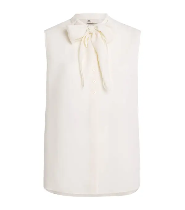 Tory Burch Sleeveless Bow Blouse