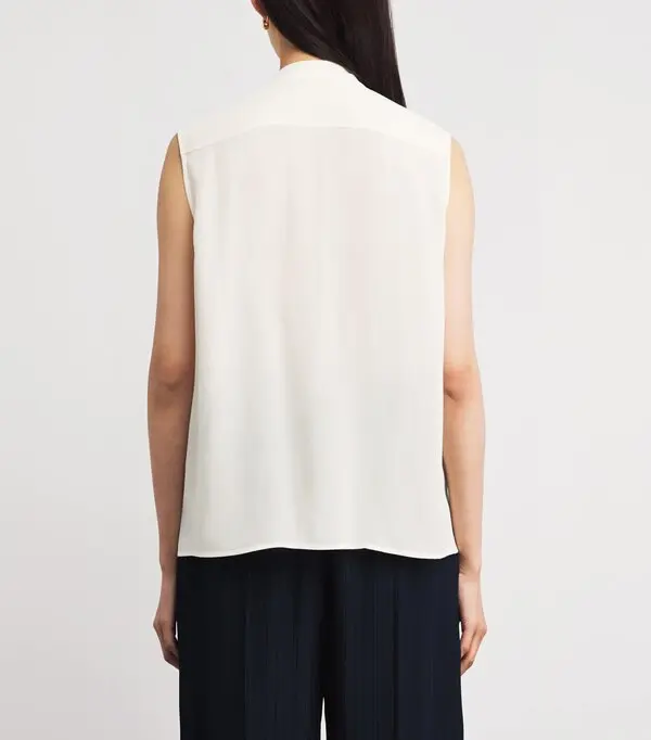 Tory Burch Sleeveless Bow Blouse