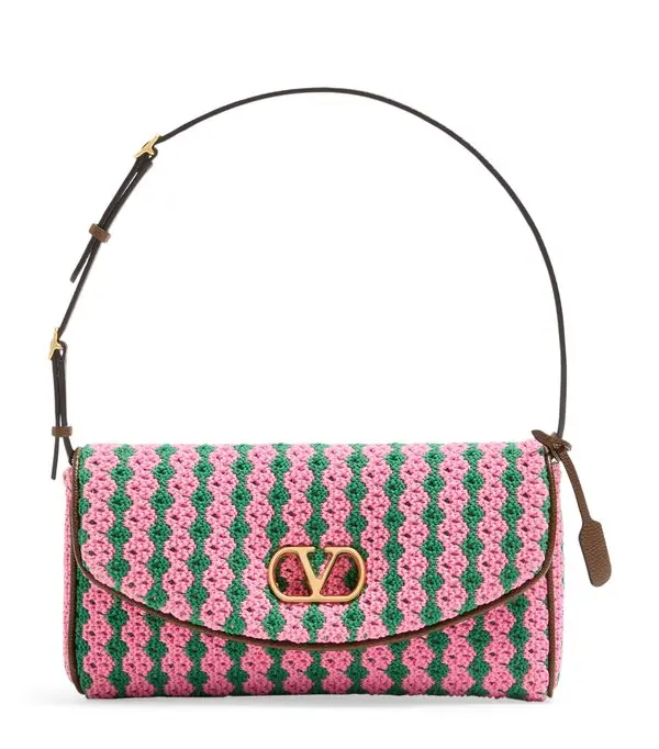 Valentino Garavani Small Crochet Shoulder Bag - Pink