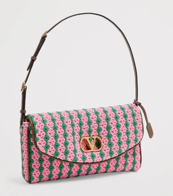Valentino Garavani Small Crochet Shoulder Bag - Pink