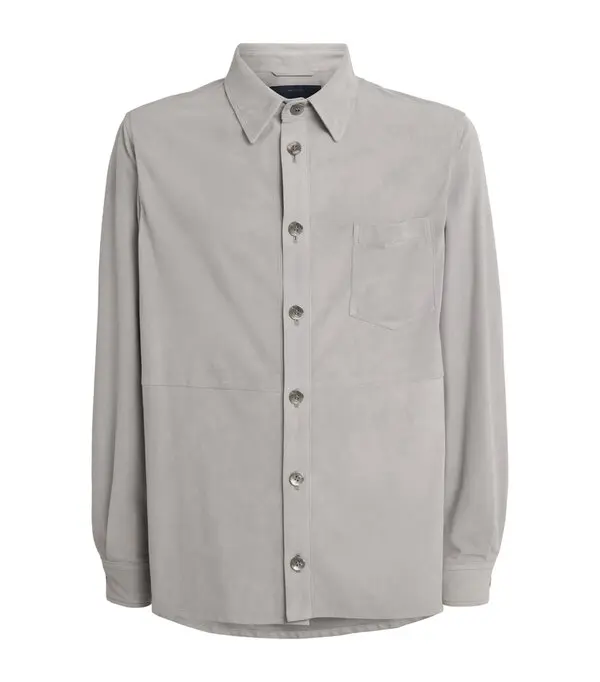Paul & Shark Aqua Suede Overshirt