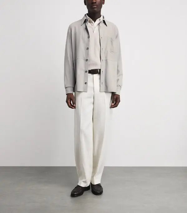 Paul & Shark Aqua Suede Overshirt