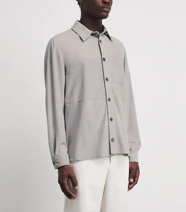 Paul & Shark Aqua Suede Overshirt