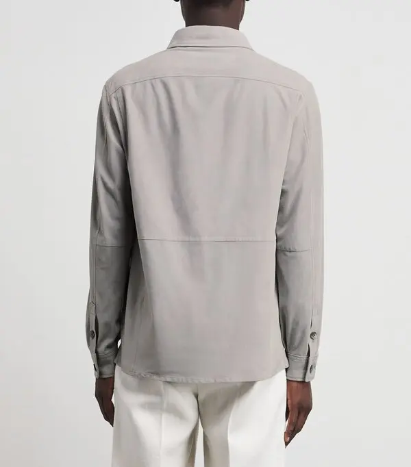 Paul & Shark Aqua Suede Overshirt