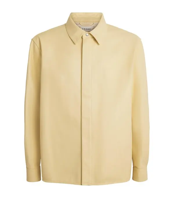 FRAME Leather Zip-up Overshirt