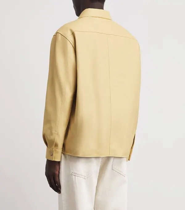 FRAME Leather Zip-up Overshirt
