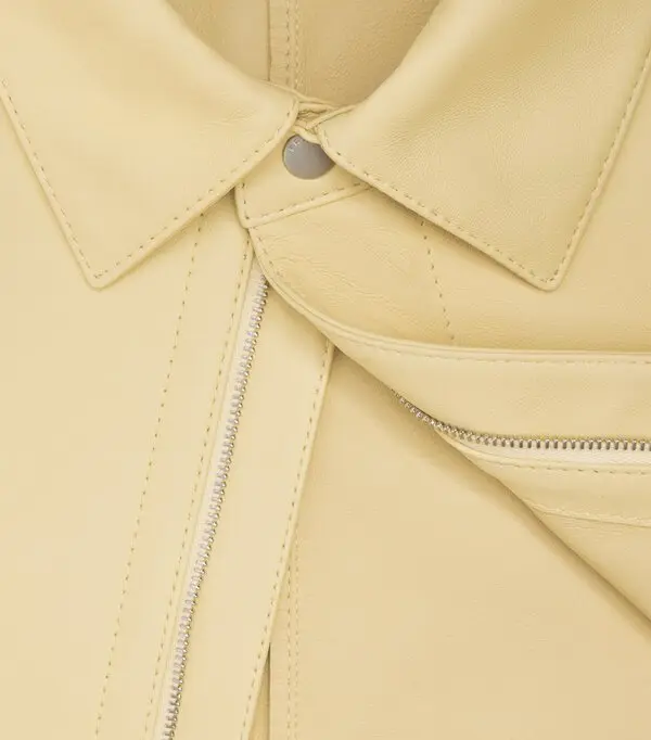 FRAME Leather Zip-up Overshirt