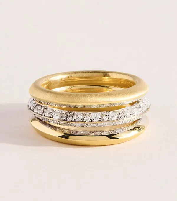 JADE TRAU Triple Frankie Ring - Gold