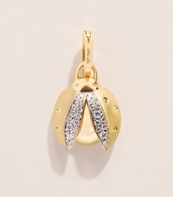 JADE TRAU 18kt Yellow And Diamond Mini Ladybug Charm - Gold