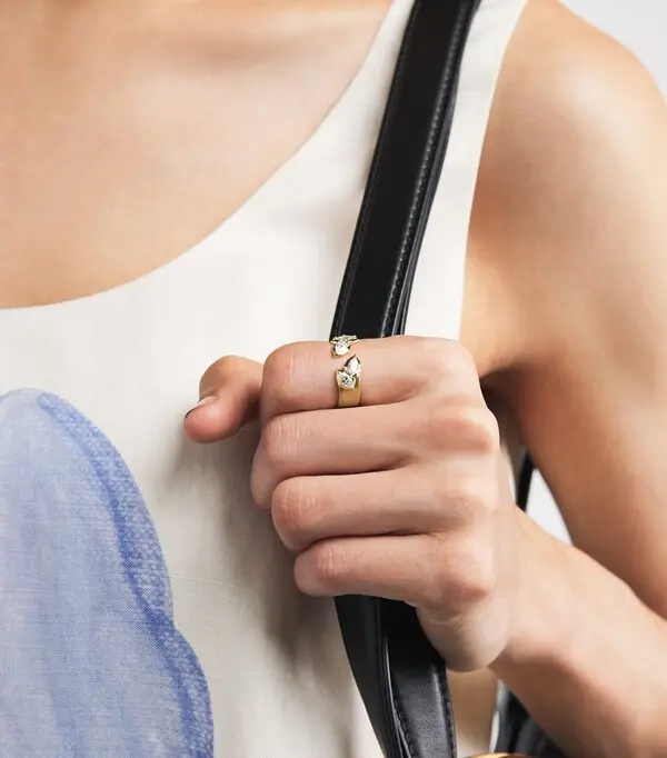 JADE TRAU Open Band Ring With Pear, Marquise, And Round-cut Diamonds