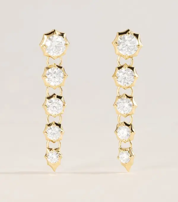 JADE TRAU Five-stone Drop Earrings - Gold
