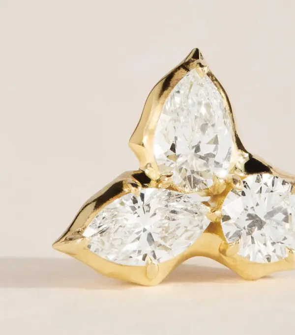 JADE TRAU Diamond Poppy Cluster Stud Earrings