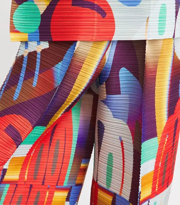 Issey Miyake Printed Wide Leg Trousers - Red