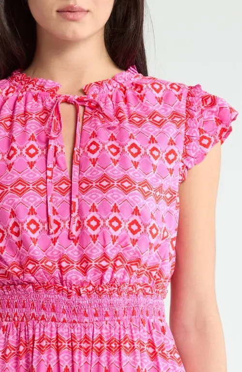 SUGARLIPS Mirany Ikat Toledo Tiered Mini Dress