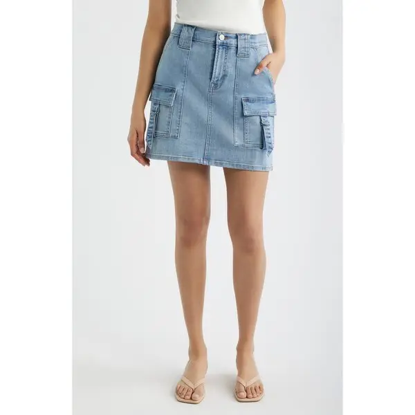CITY BLUES Cargo Denim Miniskirt