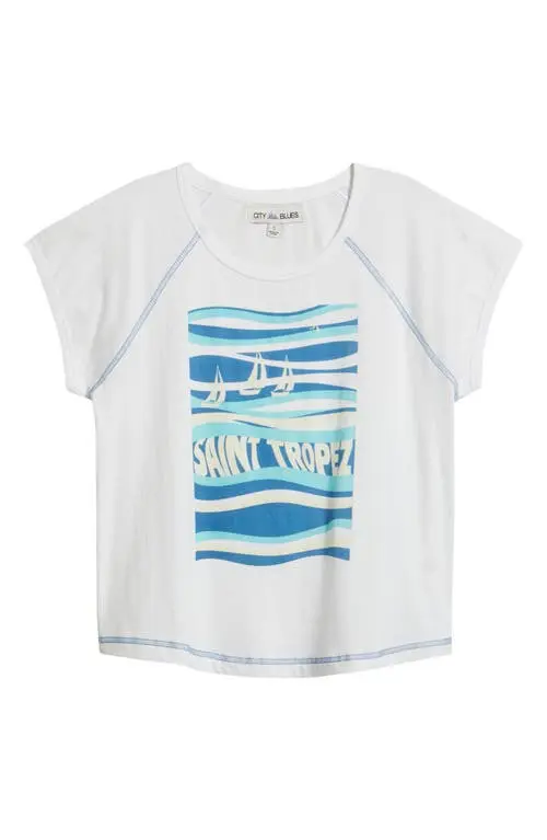 CITY BLUES Raglan Sleeve Graphic T-shirt