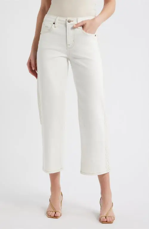 CITY BLUES Embroidered Straight Leg Crop Jeans