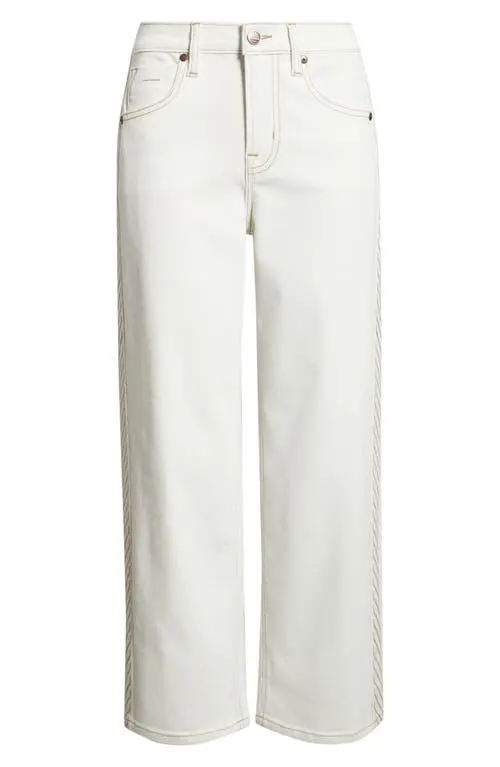 CITY BLUES Embroidered Straight Leg Crop Jeans