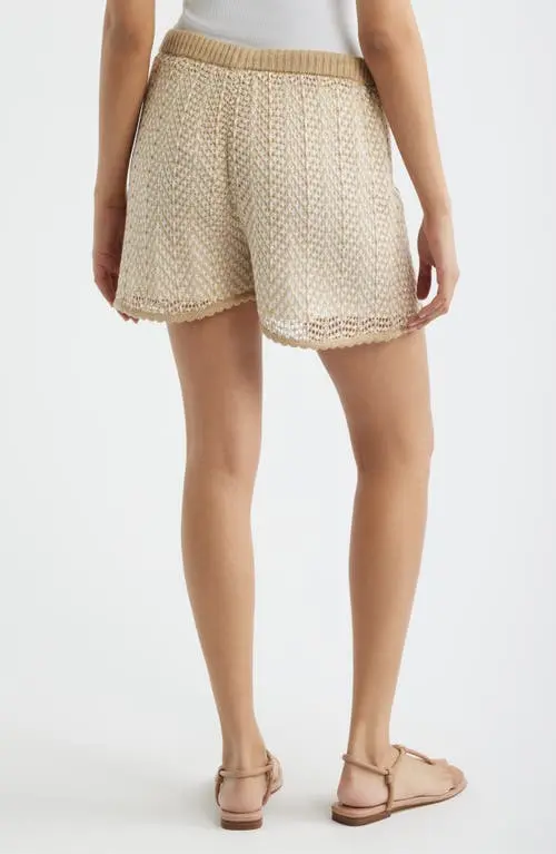 CITY BLUES Open Stitch Drawstring Shorts - Jute