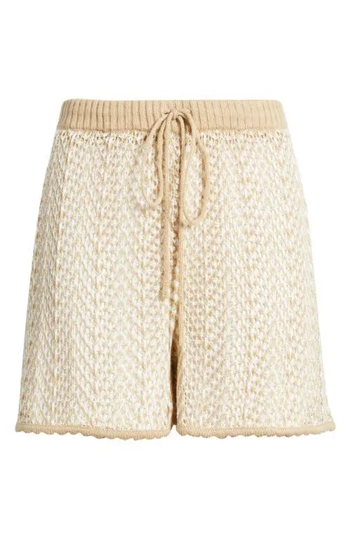 CITY BLUES Open Stitch Drawstring Shorts - Jute