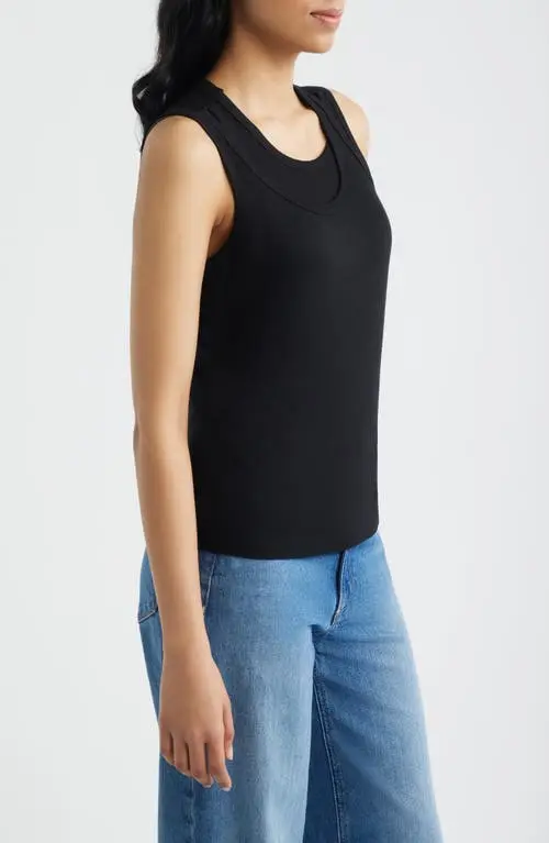 CITY BLUES Layered Look Tank - Black