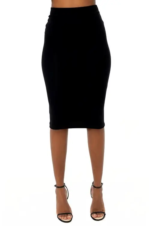 DAI MODA Kelli Stretch Modal Pencil Skirt - Black